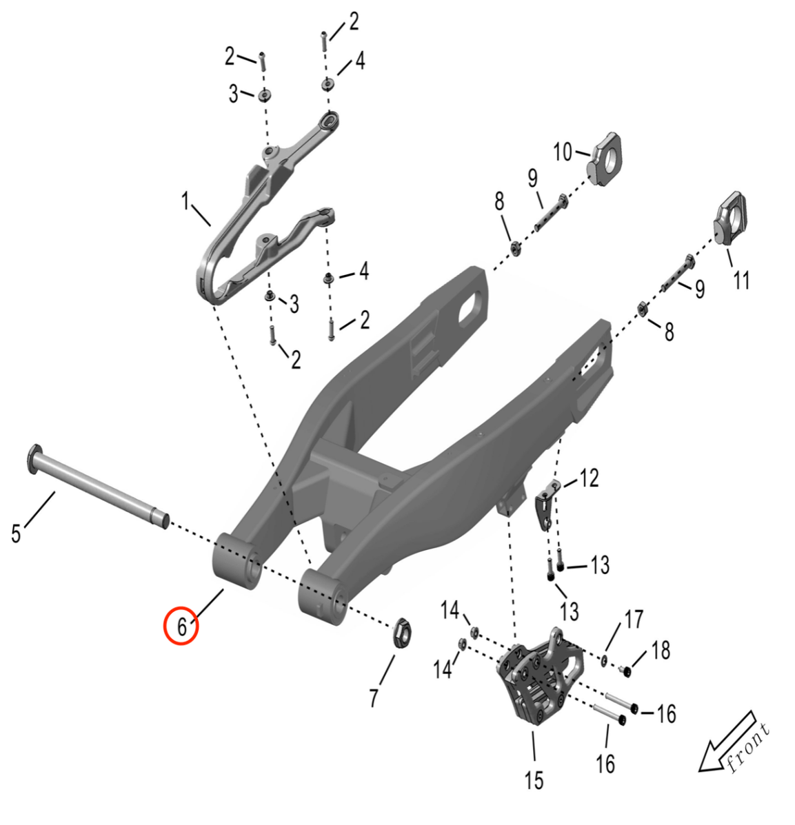 Storm Bee Swingarm Assembly — Surron Canada