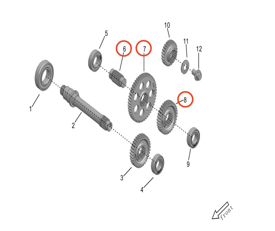 Storm Bee Transition and Output Shaft Gear Assembly — Surron Canada